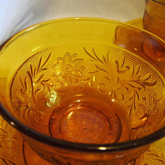 Depression Glass | Dining | Vintage Antique Depression Glass Amber Tara ...
